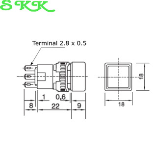16mm LA16 24V LED Round Square Rectangular Pilot Light Pilot Lamp ...