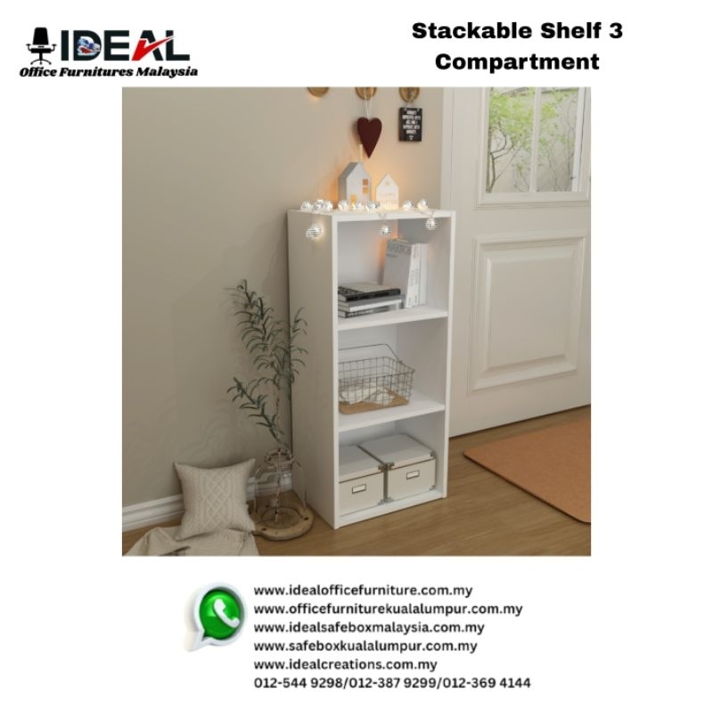 Stackable Shelf 3 Compartment Almari Murah Almari Cantik Rak Murah | Shopee Malaysia