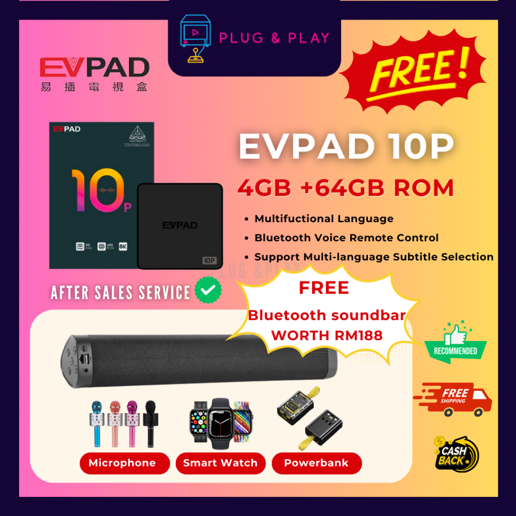 🔥🔥BUY 1 FREE 6🔥🔥🇲🇾READY STOCK!【本地发货!Local Delivery!】EV PAD 10P ( 4GB ...