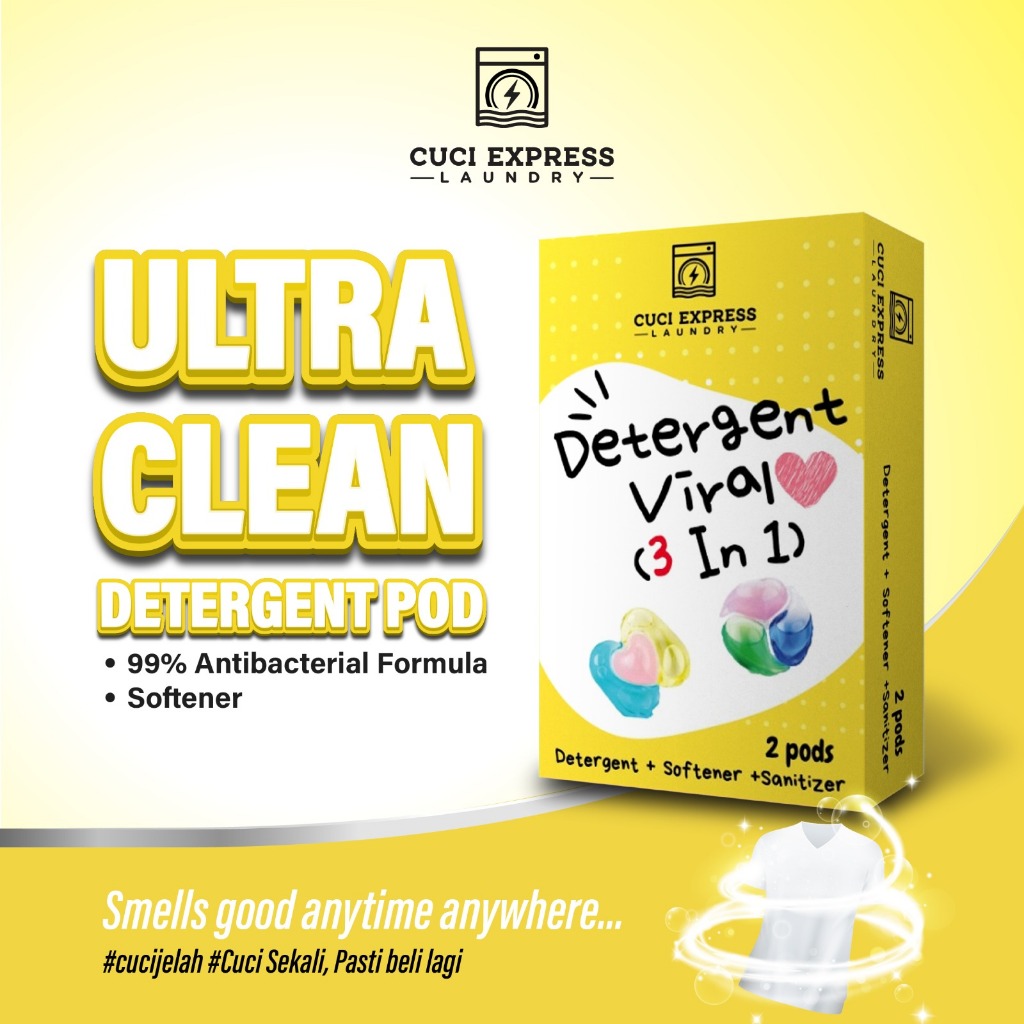 Detergent Viral 3in1 Pods Cuci Express | Ultra Clean Detergent Laundry ...