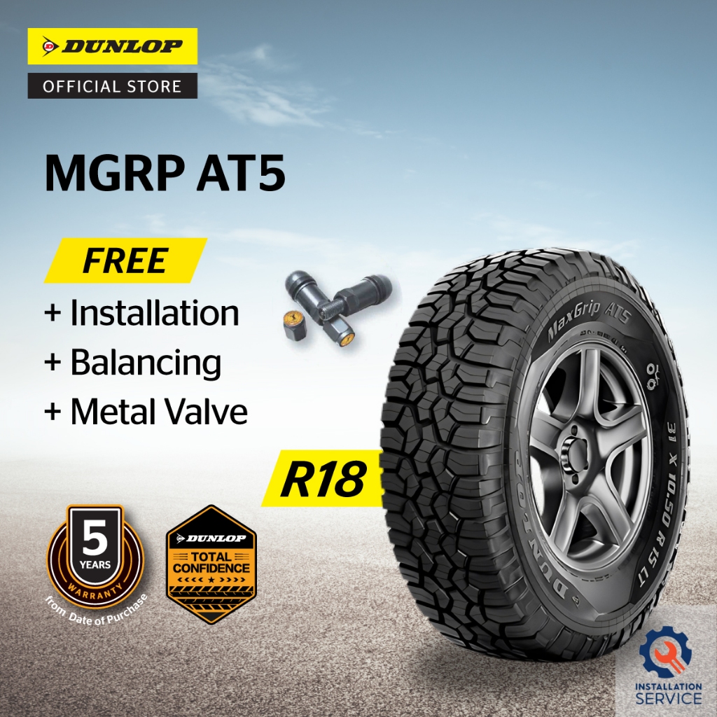 Dunlop MGRP AT5 R18 265/60 (with installation) | Shopee Malaysia