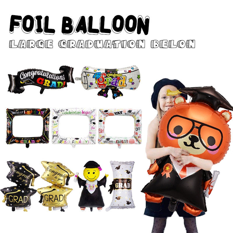 [PANDA] Large Graduation Grad Convo Cartoon Foil Balloon Foil Belon For ...