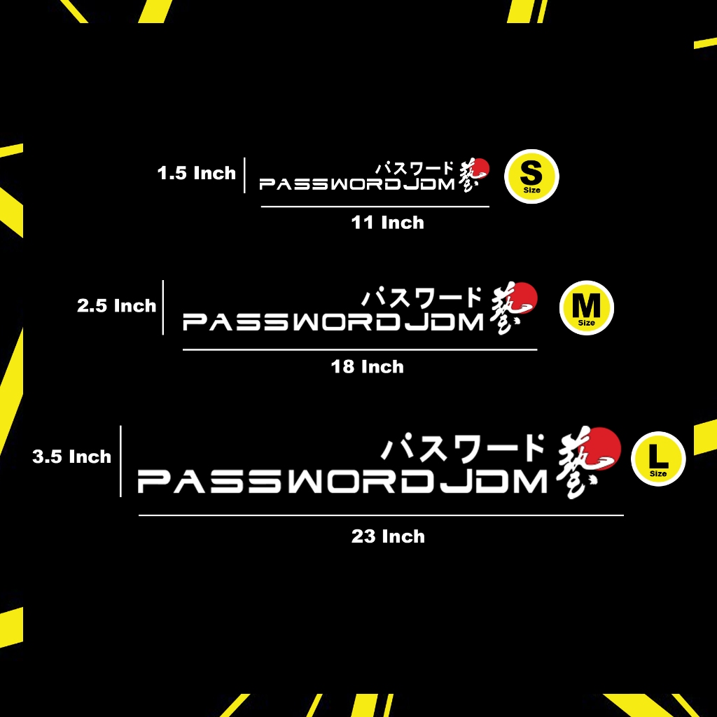 PASSWORD JDM JAPANESE CAR STICKER / K118 | Shopee Malaysia