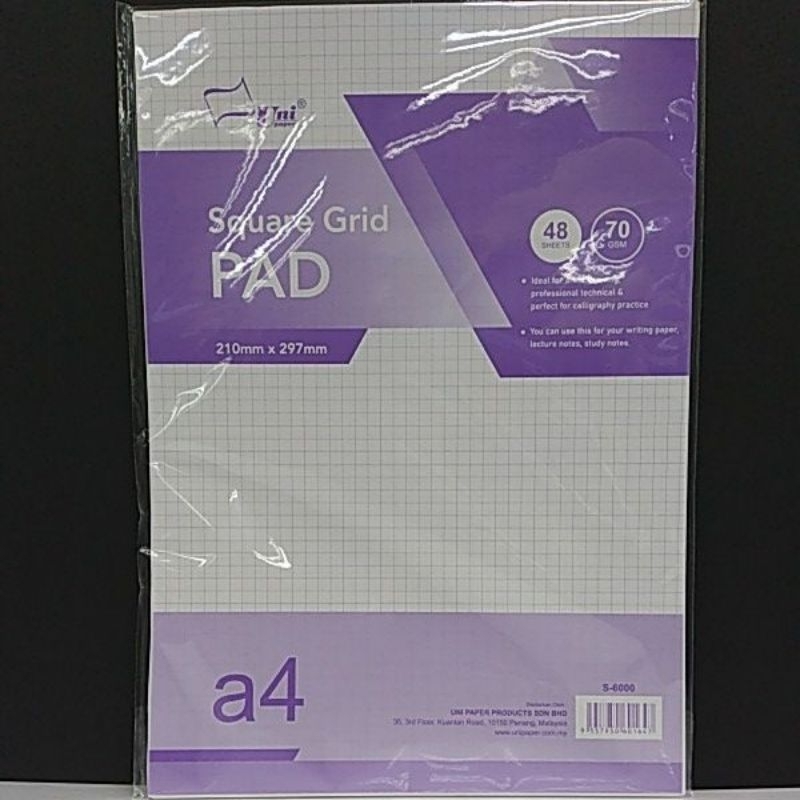 S-6000 UNI SQUARE GRID PAPER A4 48SHT 70GM | Shopee Malaysia