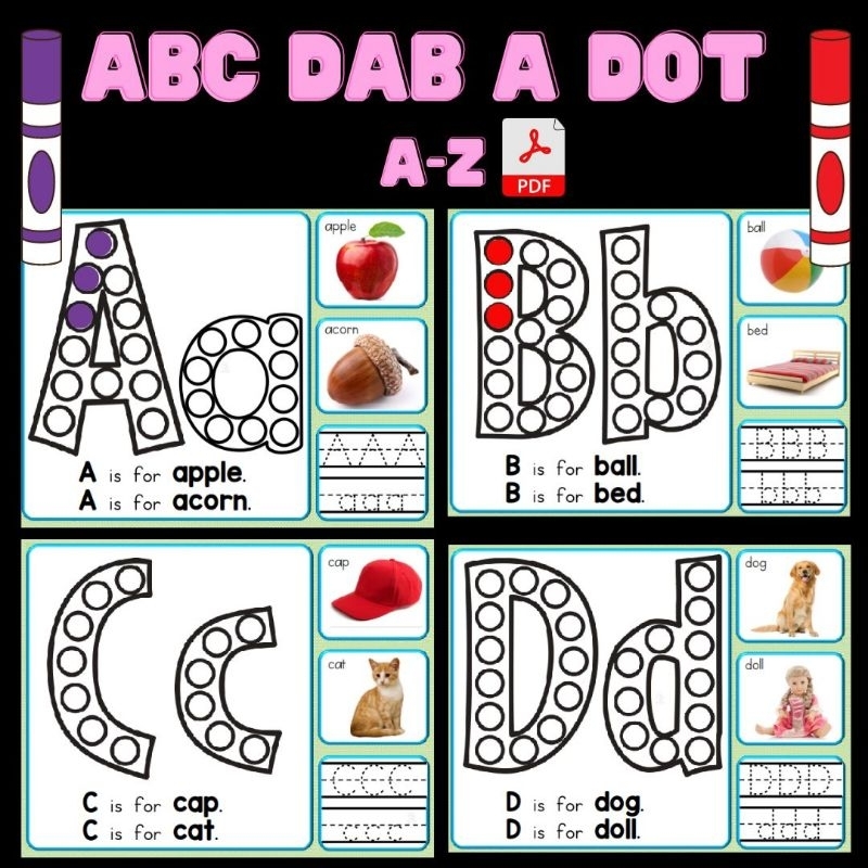 K12 [PDF] ABC Alphabet Letter Dab a dot activity workshhet I Pre school ...