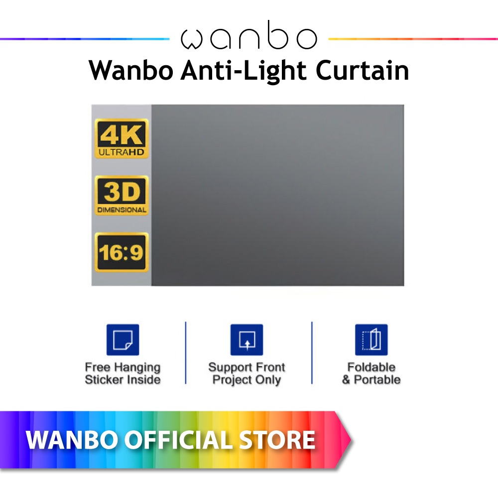 Wanbo Projector Screen / Wanbo Anti-Light Curtain / 4K Ultra HD / 1.8 ...
