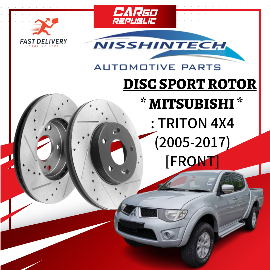 Nisshintech Disc Sport Rotor Mitsubishi Triton 4x4 (2005-2017) Front ...
