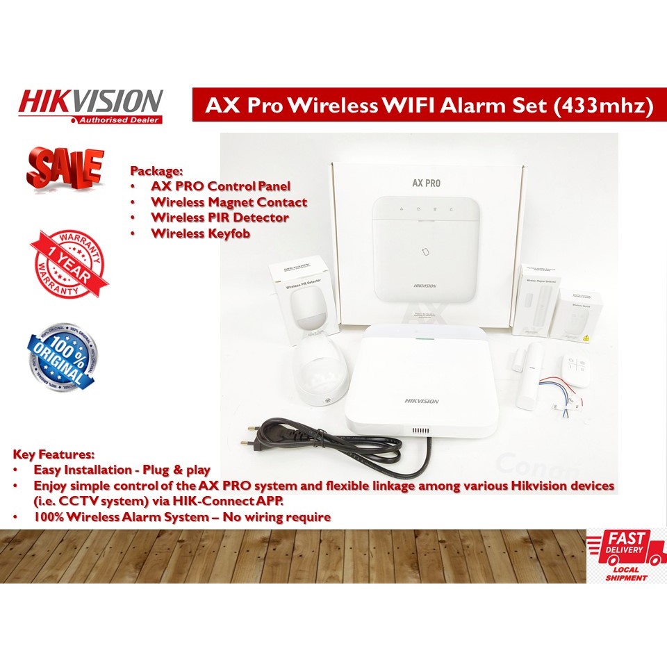 HIKVISION AX PRO Wireless WIFI Alarm System (DS-PWA64-Kit-WB) 433mhz ...