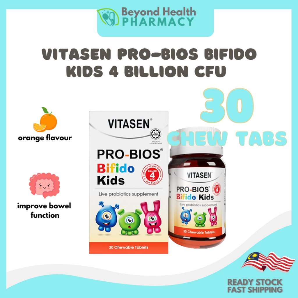 VITASEN PRO-BIOS BIFIDO KIDS 30 CHEWABLE TABLETS (PROBIOTIK KANAK-KANAK ...