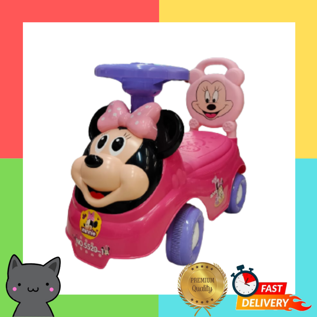 🚲Minnie Cartoon Kids Baby Push Car Ride On Music Sound, Minnie Car Can ...