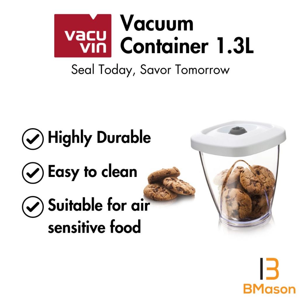 Tomorrow's Kitchen Vacuum Container 1.3L Airtight Food Container Air ...
