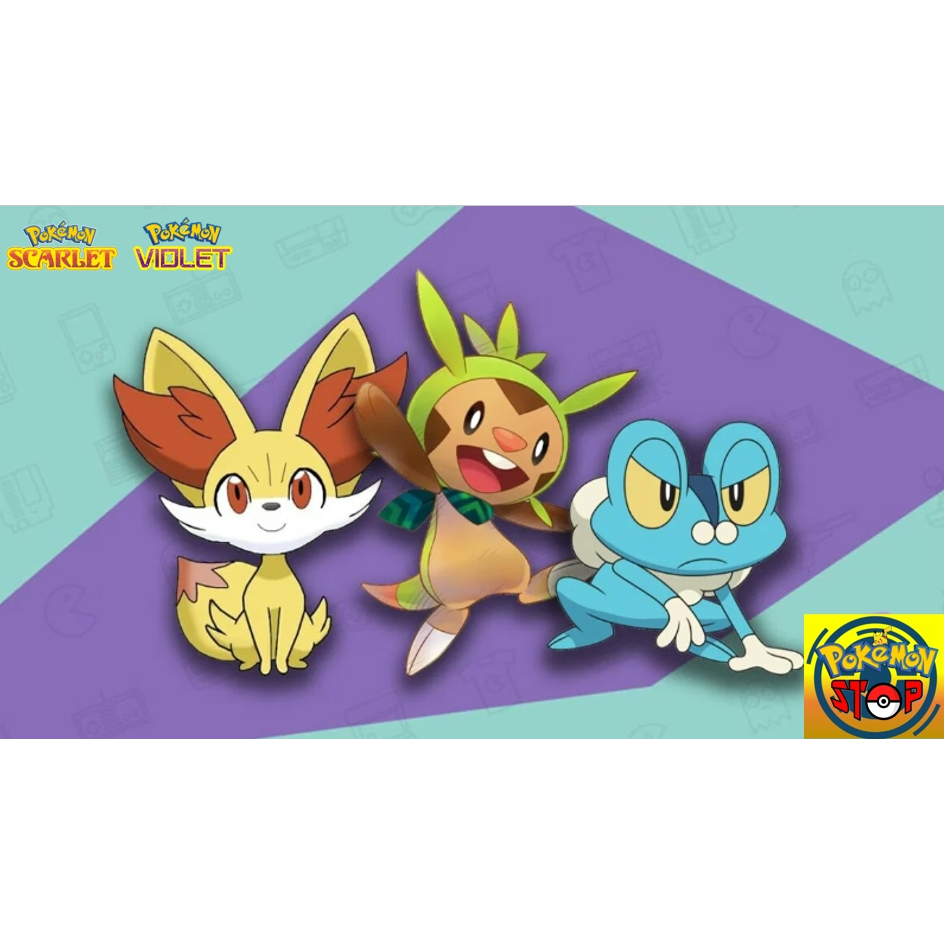 【SV Starters Gen6】Shiny Pokemon Scarlet Violet Chesnaught Delphox Greninja with 6IVs stats ...