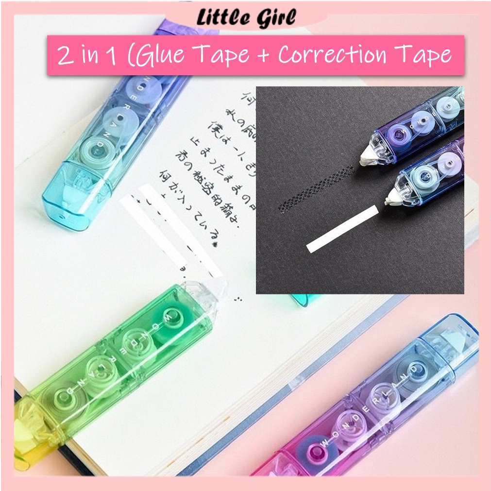 Correction Tape + Glue Tape │2 in1 │Dotted Adhesive Double Sided Tape ...