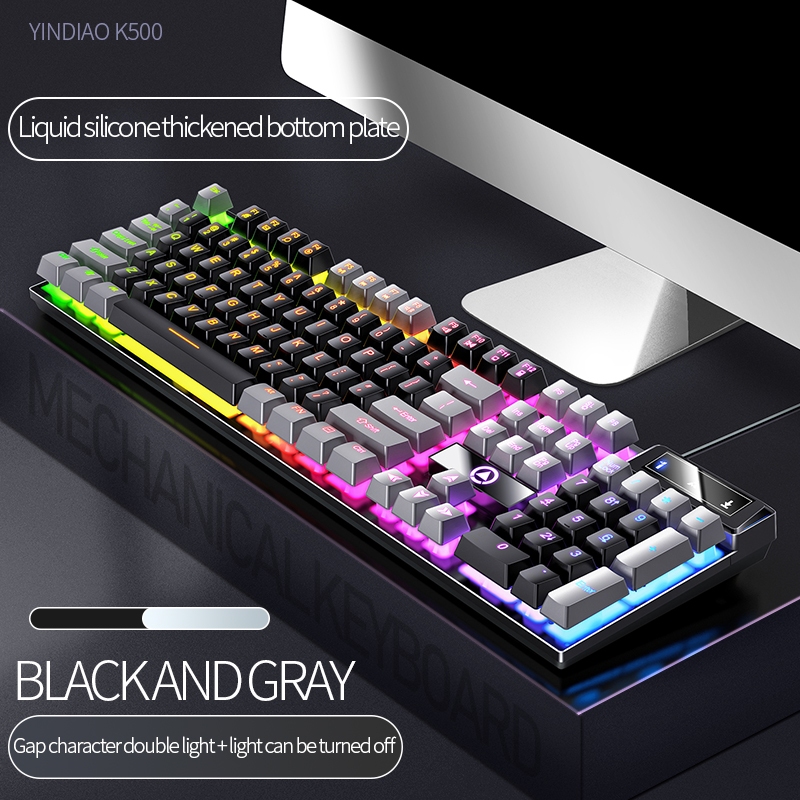 K500 Gaming Wired Keyboard Mixed Colorful Backlight Luminous Mechanical ...
