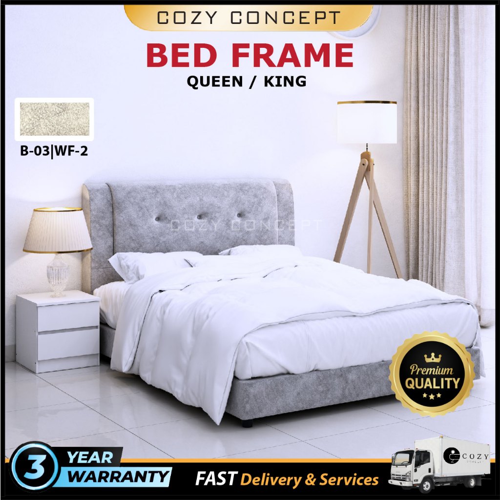 [FREE INSTALL] Katil Queen / King Murah Bed Frame Headboard Divan Bed ...