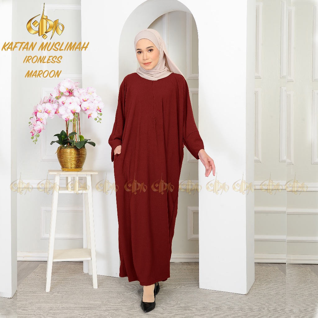 KAFTAN MUSLIMAH IRONLESS MC146 | Shopee Malaysia