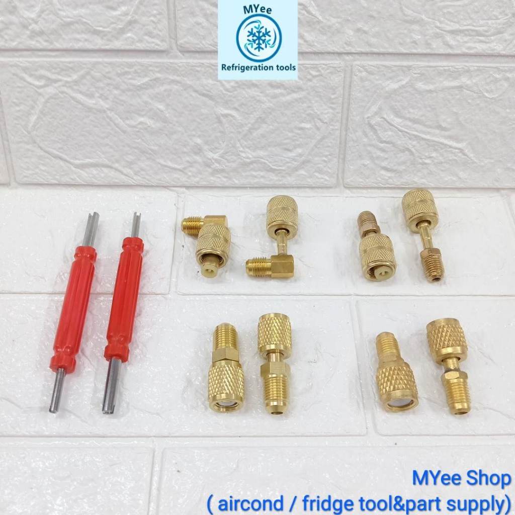 converter size nut charging hose aircond 1/4'' 5/16'' r22 r410a r32 ...