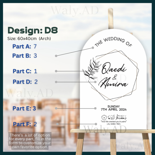 Arch White & Frosted Wedding Board [Custom] Personalized Acrylic ...