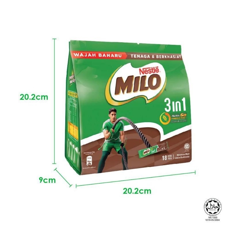(Expire 11/24) Nestle MILO 3 in 1 Activ-Go (33g x 18s) | Shopee Malaysia