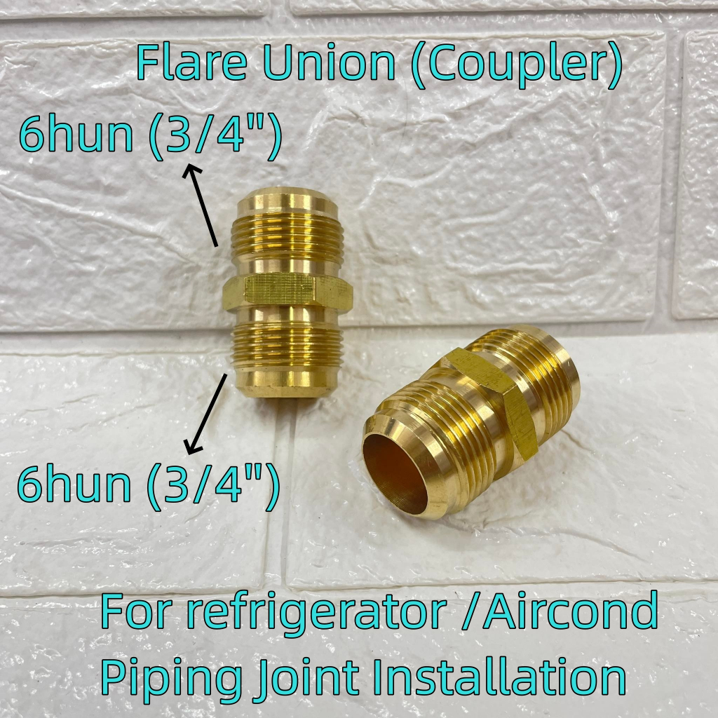 (all in 1) 2pcs copper flare nut + connector & converter joint nut ...