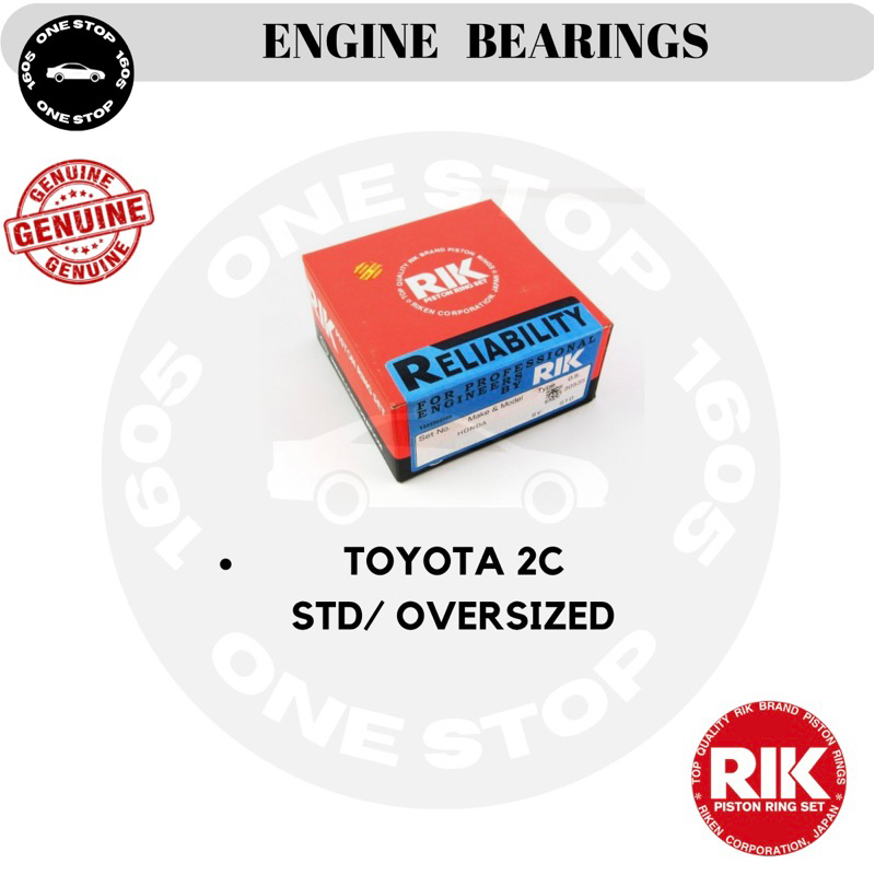 JAPAN TOYOTA 2C RIK PISTON RING SET (86MM) STD STANDARD/ OVERSIZED ...