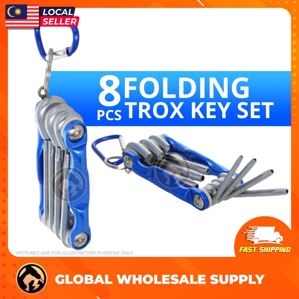 8PCS Set Multi Tool Folding Trox Star Key Lipat Bunga Allan Key ...