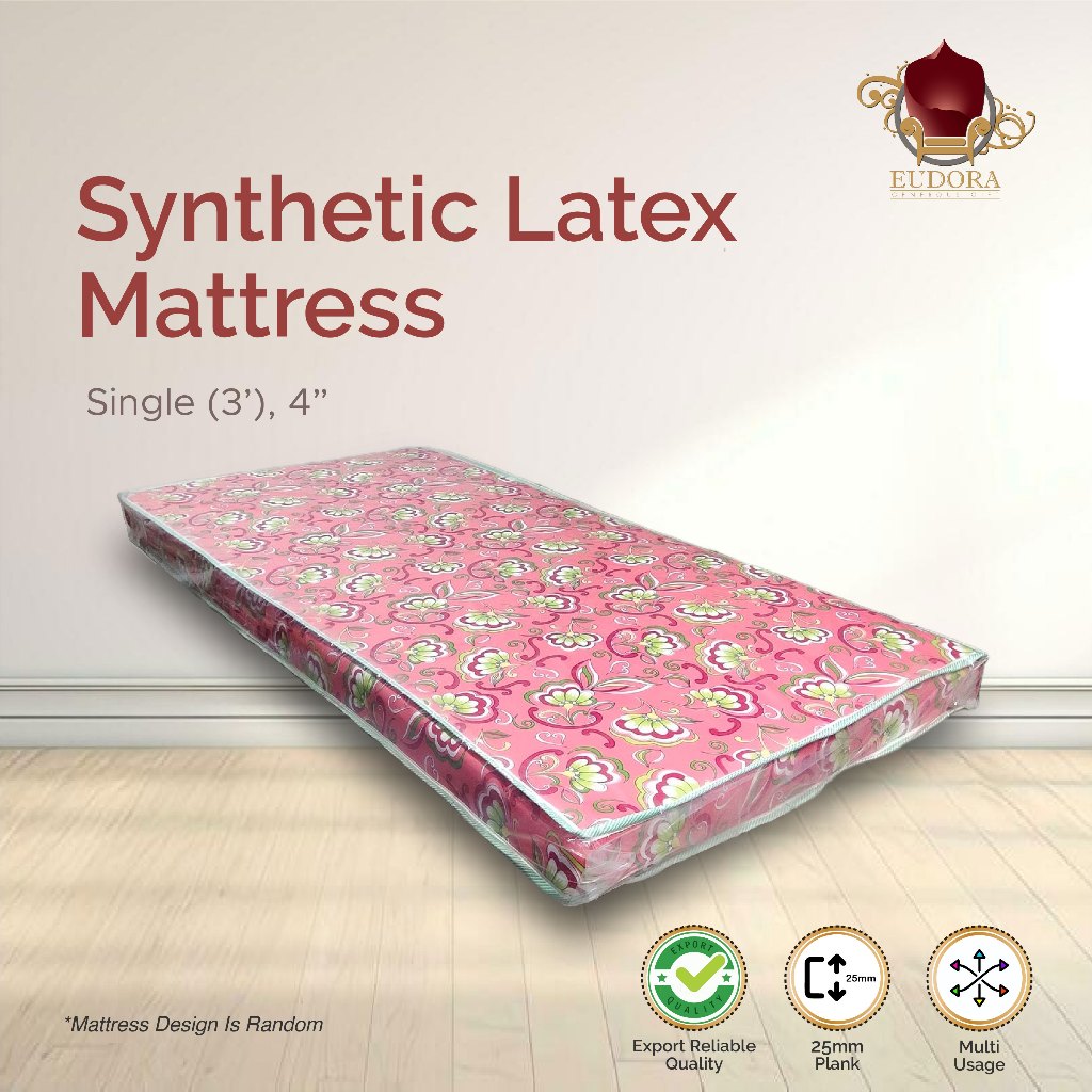 【𝐄𝐔𝐃𝐎𝐑𝐀 𝐅𝐔𝐑𝐍𝐈𝐓𝐔𝐑𝐄】 4" Single Synthetic Latex Mattress (Tilam Bujang ...