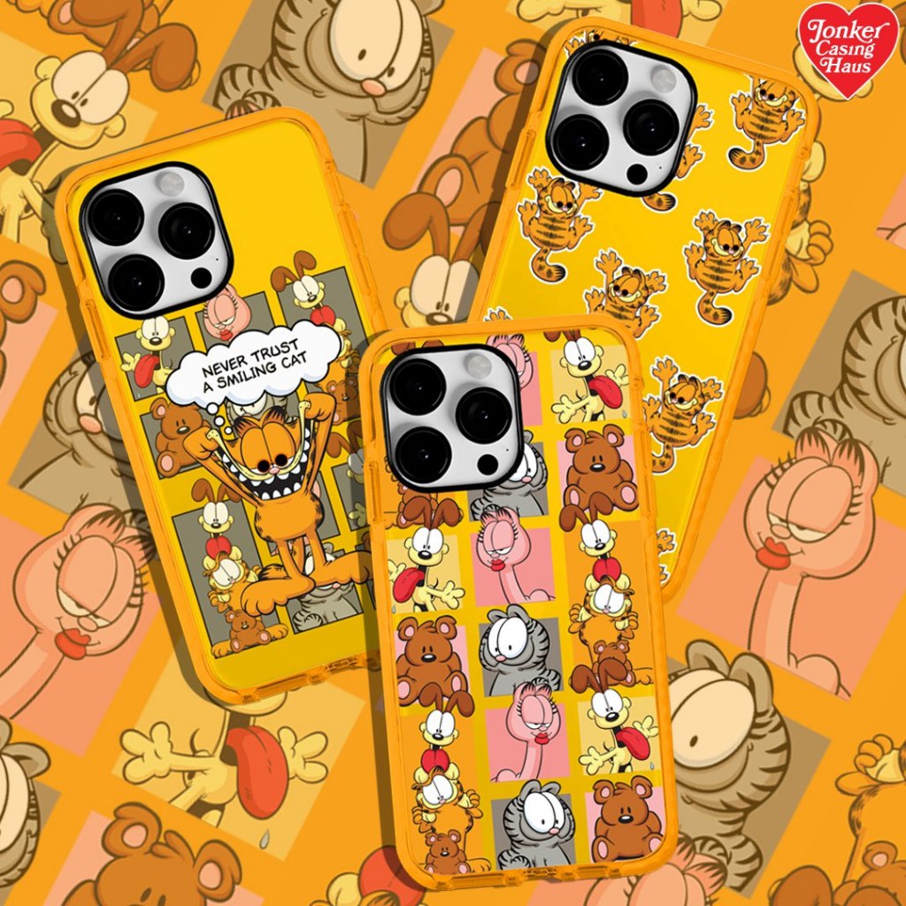 "GARFIELD" NEON ORANGE EDITION DESIGNATED PHONE CASE FOR IP 13 UNTIL 14 ...