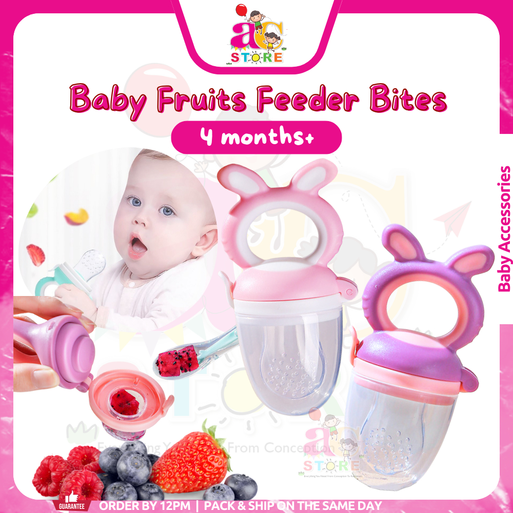 AC- Baby Fruit Food Feeder Putting Silicone Teether Pacifier Vegetable ...