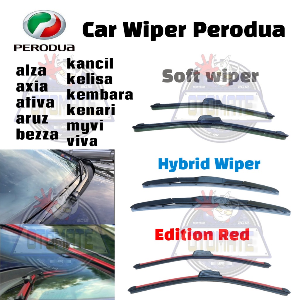 1 set SEPASANG Car Wiper Soft Rubber Wipers Blade suitable for PERODUA ...