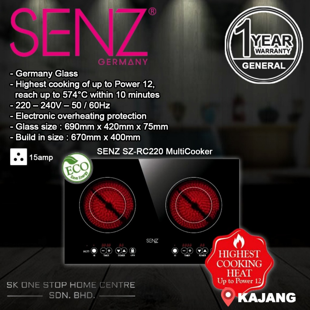 (Authorised Dealer) SENZ SZ-RC220 MultiCooker Built in Double Electric ...