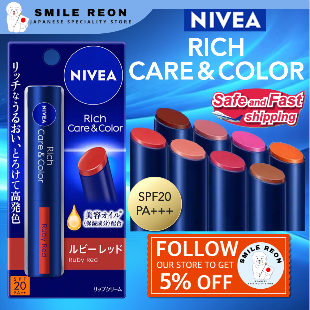 【Direct from Japan】NIVEA Rich Care & Color Bright Up Lip Balm SPF20 PA ...