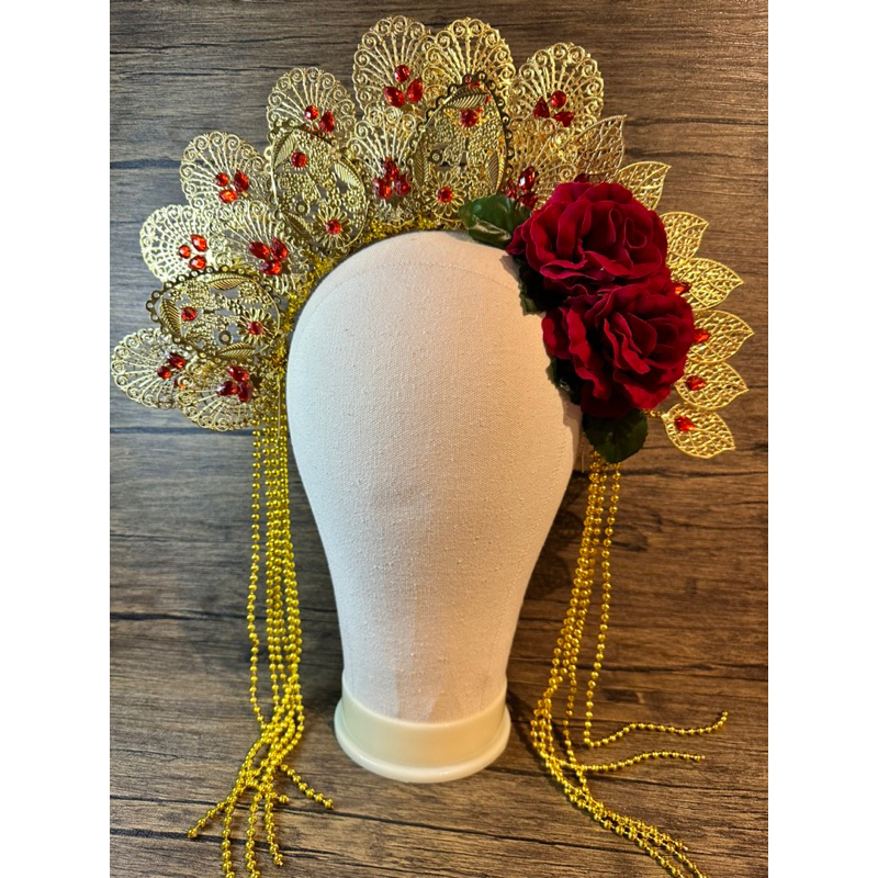 Sanggul Lintang Kod Tiara (Bunga Rose Merah) | Shopee Malaysia