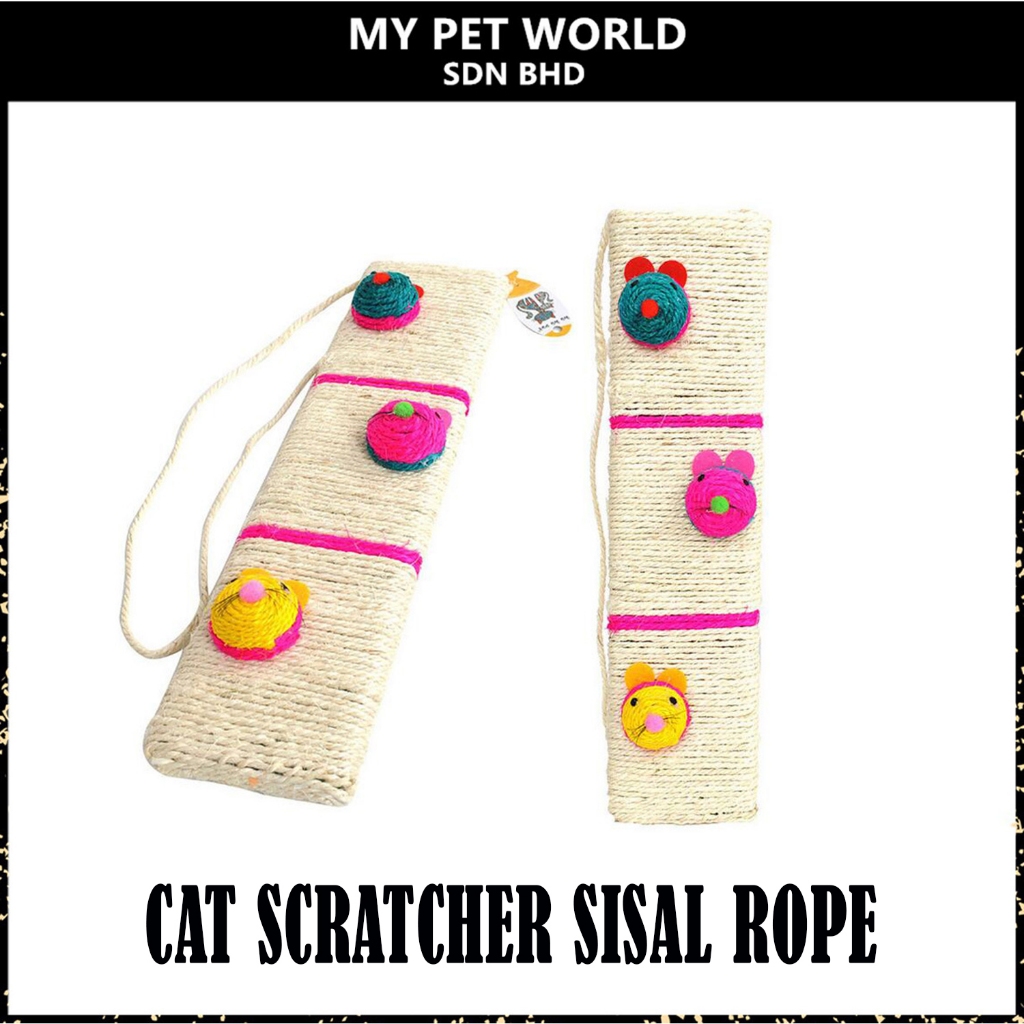 Pet World Sisal Rope Cat Scratcher with Mouse / Scratch Board Cat Toy ...