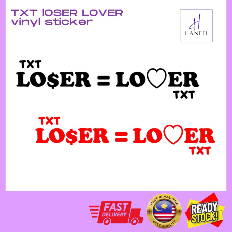 TXT LOSER LOVER logo vinyl sticker ( Die-cut) | Shopee Malaysia