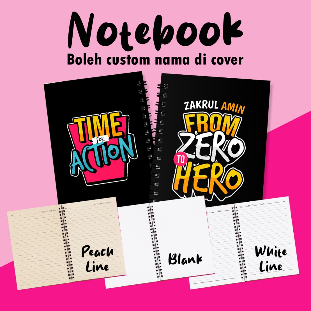 NOTEBOOK CUSTOM NAMA DI COVER | Shopee Malaysia
