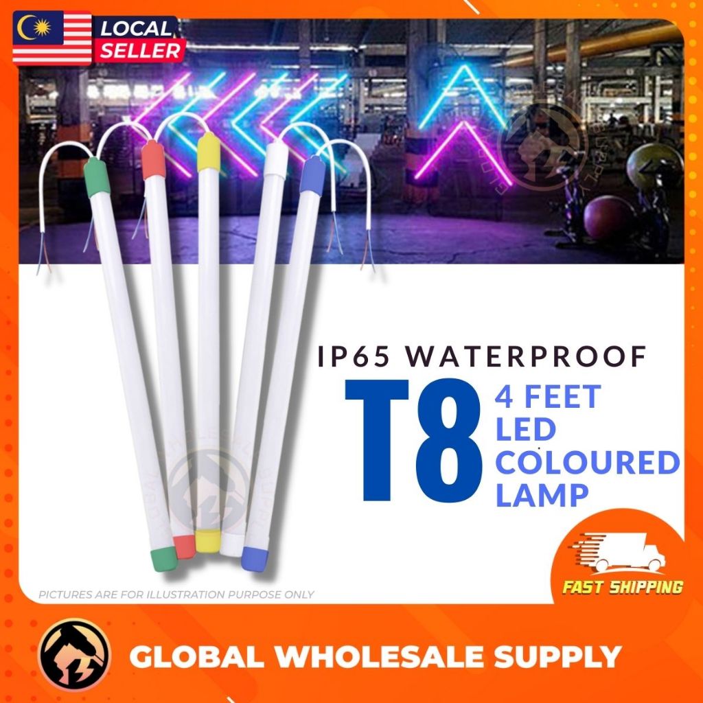 T8 18W 4FT LED Light Lamp IP65 Waterproof Tube Colour Ranbow RGB ...