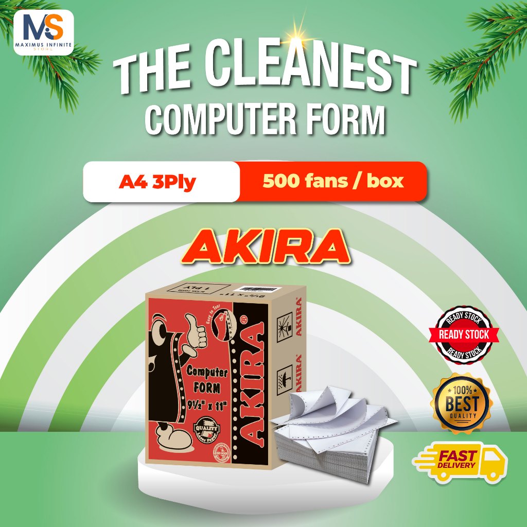 [STANDARD GRADE] AKIRA NCR Paper Computer Form / A4 3Ply 2 Up - 500 ...