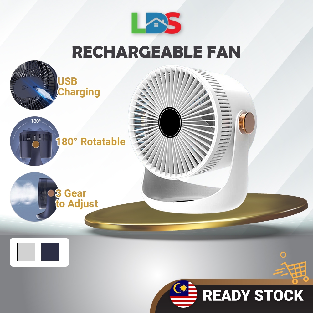LDS Z1 Rechargeable Fan USB Charger Mini Desktop Fan Home Office ...