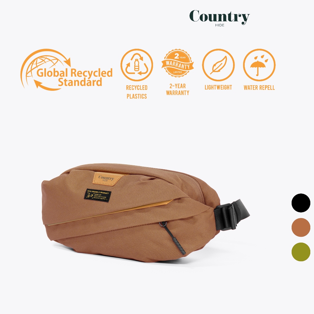 COUNTRY HIDE EARTH Eco-Friendly Water Resistant Unisex Waist Bag CH02 ...