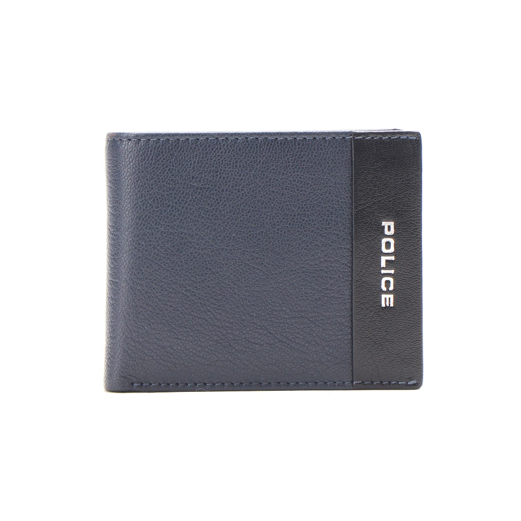 POLiCE Rapodo Slim Leather Wallet for Men - Navy/Black | Shopee Malaysia
