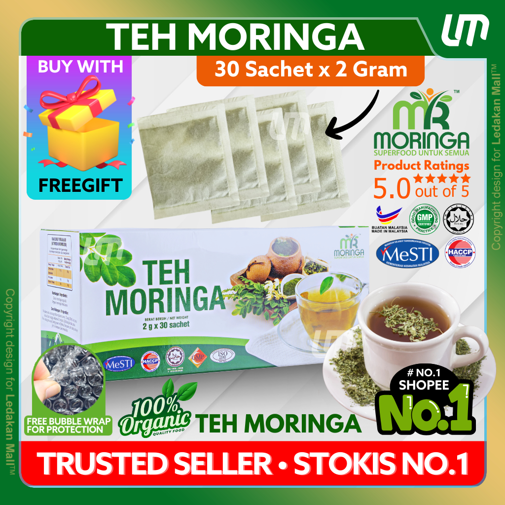 Moringa Tea Bags Teh MR Moringa Untuk Stabilkan Gula Diabetes, Detox ...