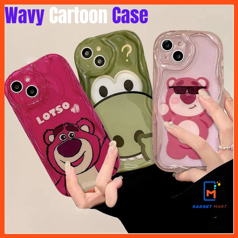 IPHONE 12 PRO MAX 12 PRO 11 MINI WAVE FUNNY CARTOON BEAR PHONE CASING ...