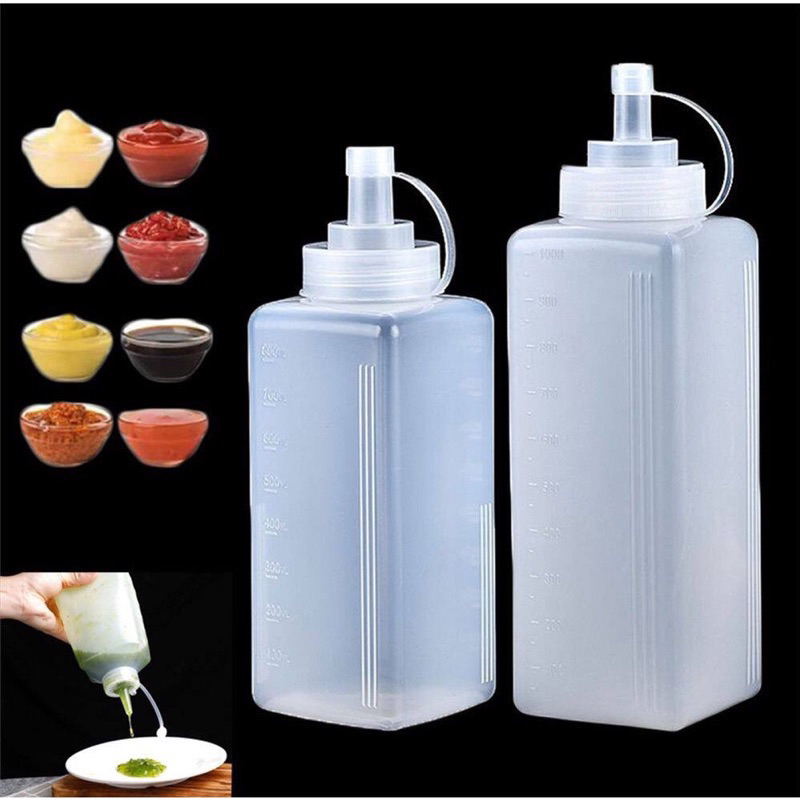 LAVA 820ml 1020ml Large Square Sauce Squeeze Condiment Bottle Tube ...