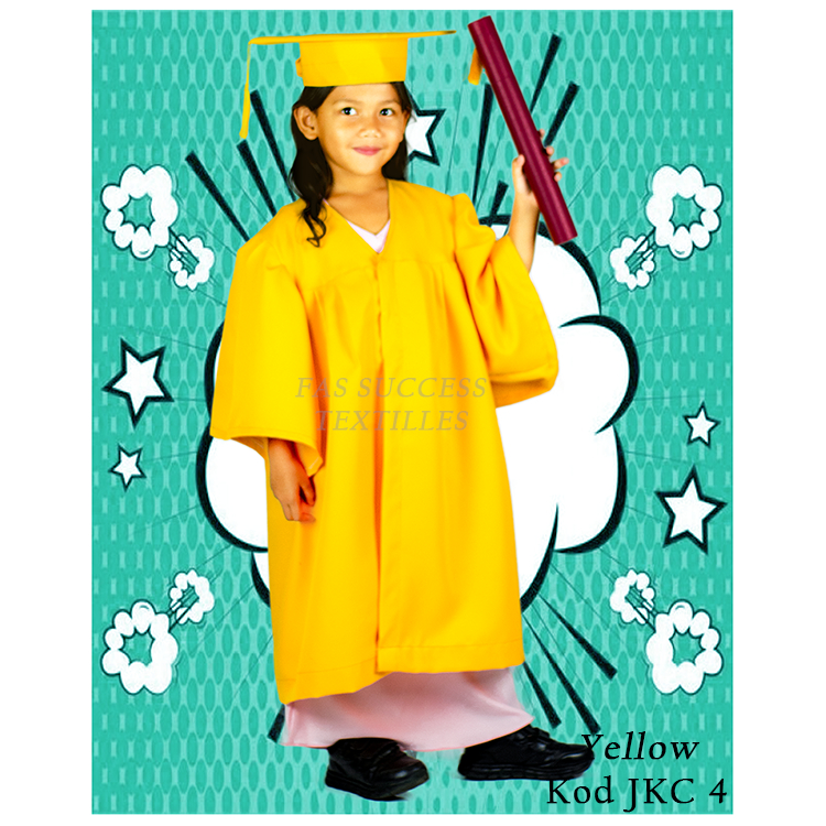 JUBAH KONVO GRADUASI CERIA KUNING (SEKOLAH RENDAH) | Shopee Malaysia