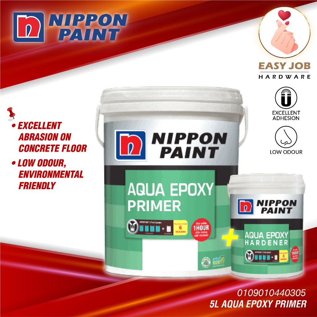 🔥 Nippon Aqua Epoxy Paint 5L Heavy Duty Epoxy Paint epoxy lantai Epoxy ...