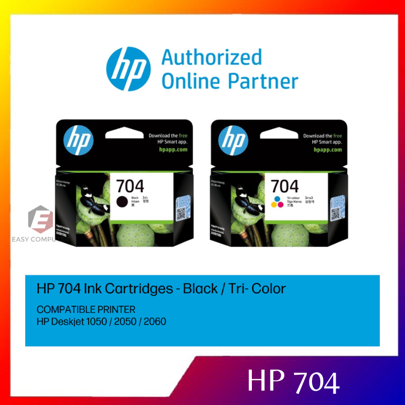 HP 704 BLACK/TRI-COLOR INK CARTRIDGE [100% ORIGINAL] | Shopee Malaysia