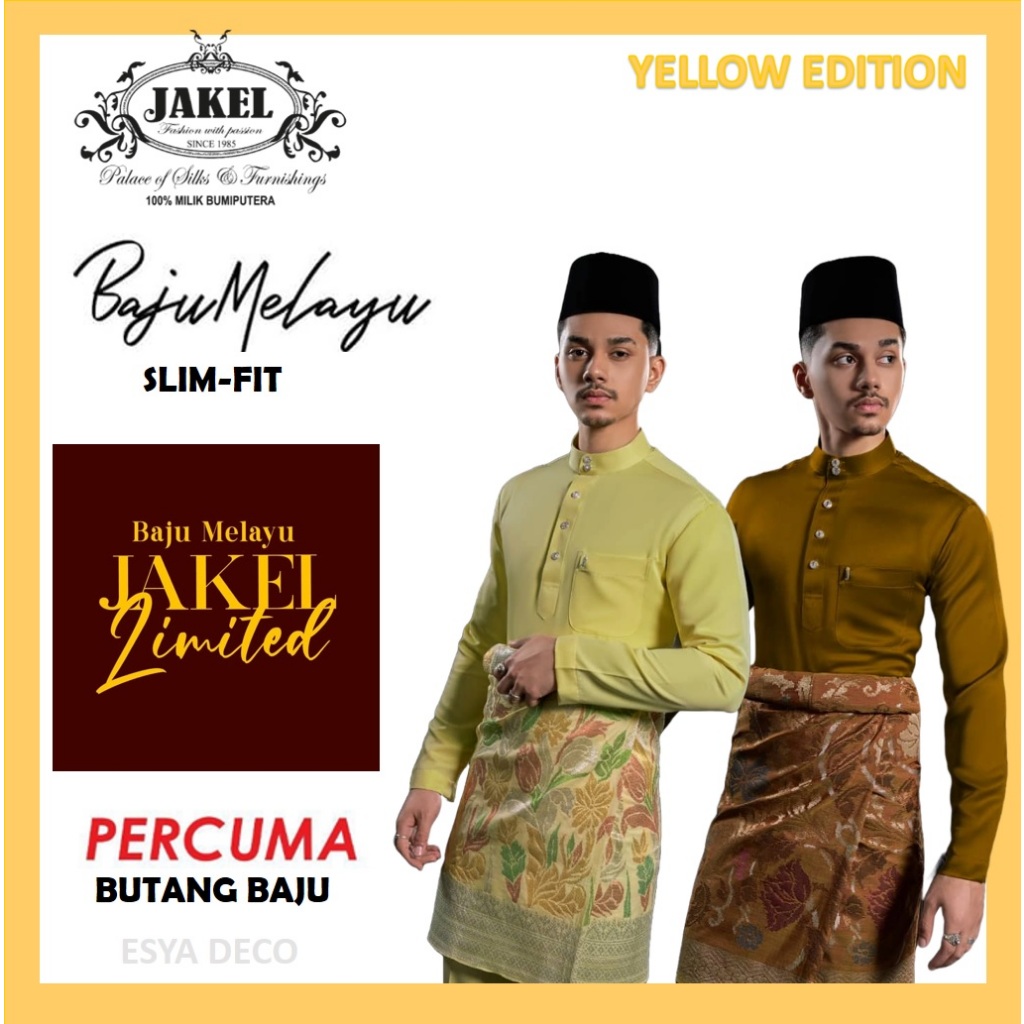 (SET YELLOW) JAKEL LIMITED Baju Melayu Jakel Asad Motawh by JAKEL Cekak ...