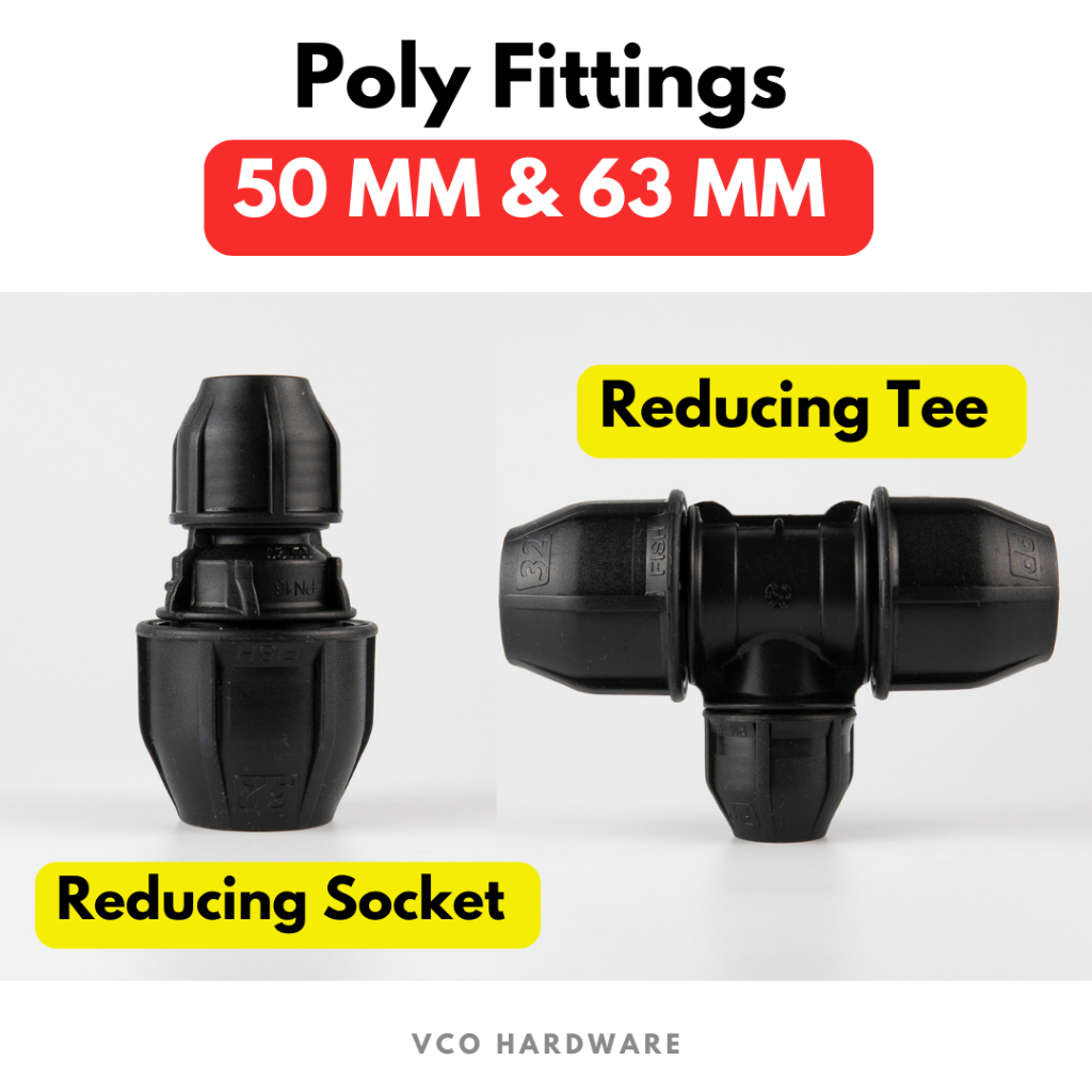 [50 MM & 63 MM] Poly Fittings SIRIM Reducing Socket / Reducing Tee ...