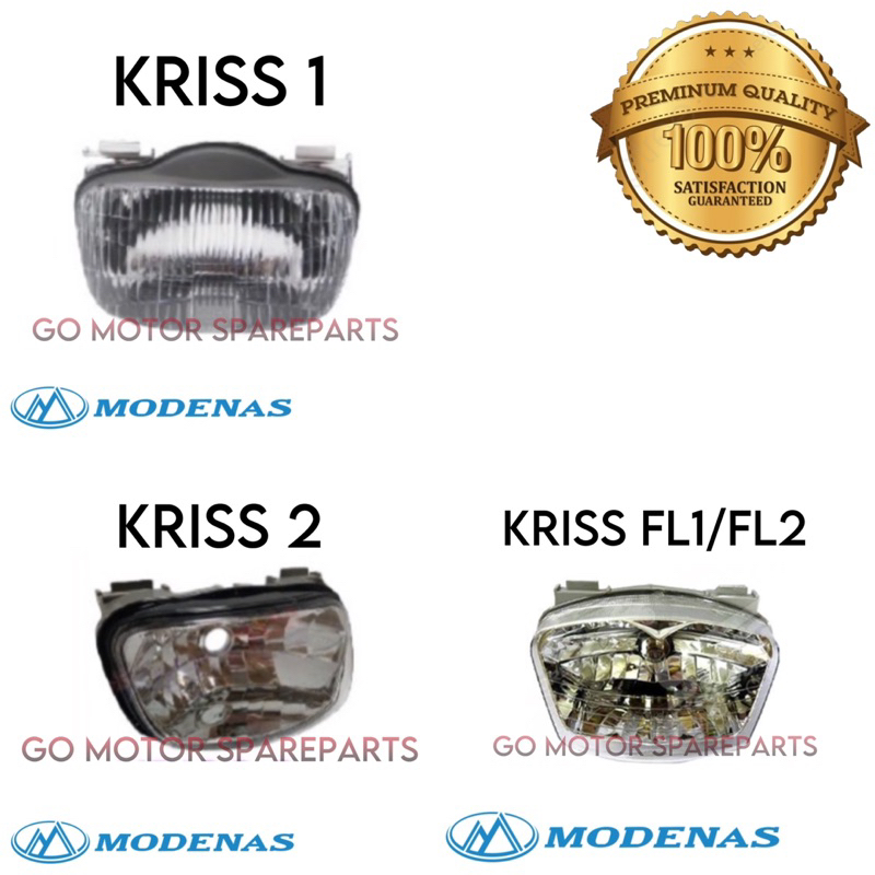 MODENAS KRISS 1 KRISS2 KRISS100 KRISS 110 KRISS FL1/FL2 HEAD LAMP LAMPU ...